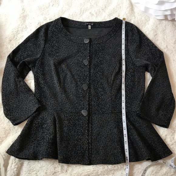 Spense | Tops | Spense Top Button Down Peplum Hem Grey Black Large ...